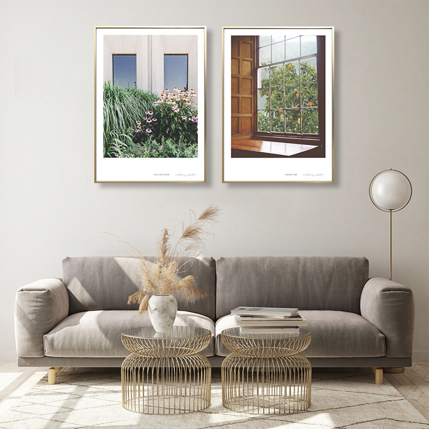 ArtStation - Home Cafe Nordic Living Room Interior Framed Poster ...
