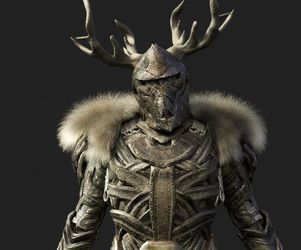 ArtStation - PBR Antler-Horned Warrior - 3DS Max 2020/2017/V-Ray 5 ...