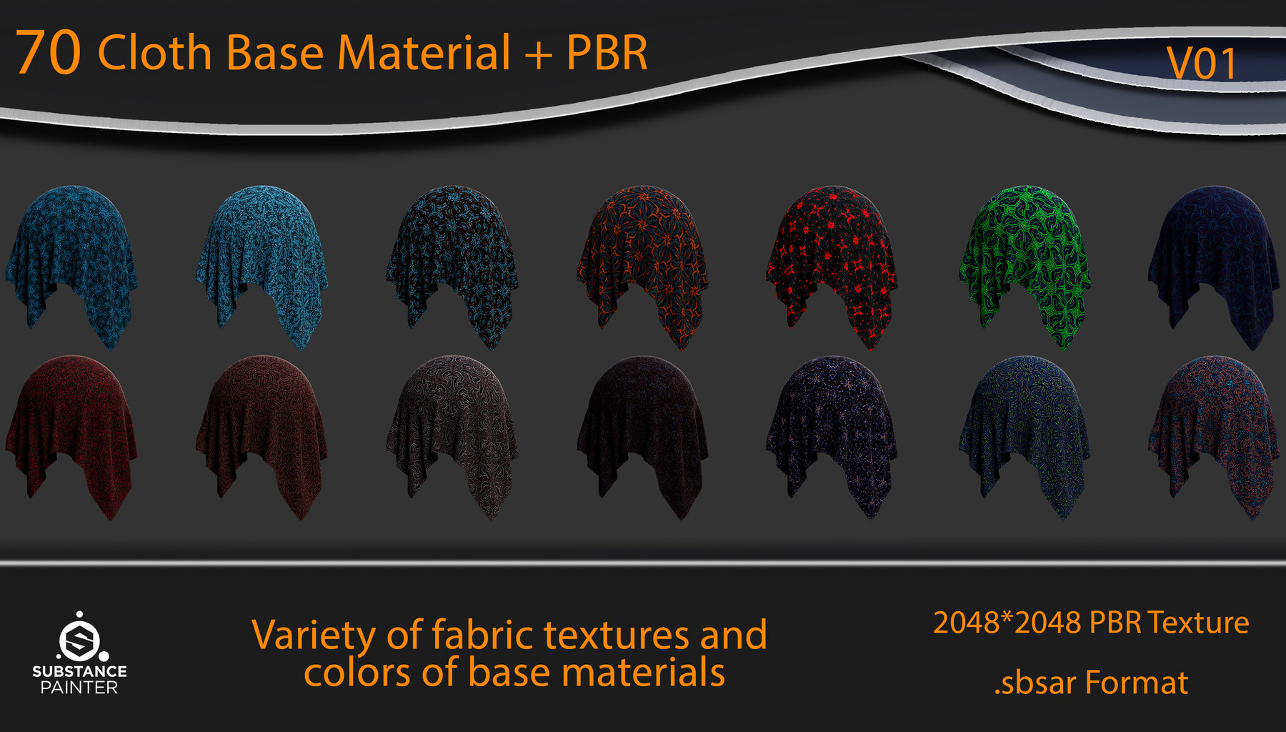ArtStation - 70 Cloth Base Material .sbsar + PBR Texture | Resources