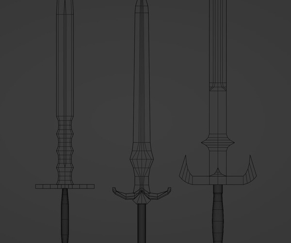 ArtStation - BASE MESH SWORD GAME READY | Resources