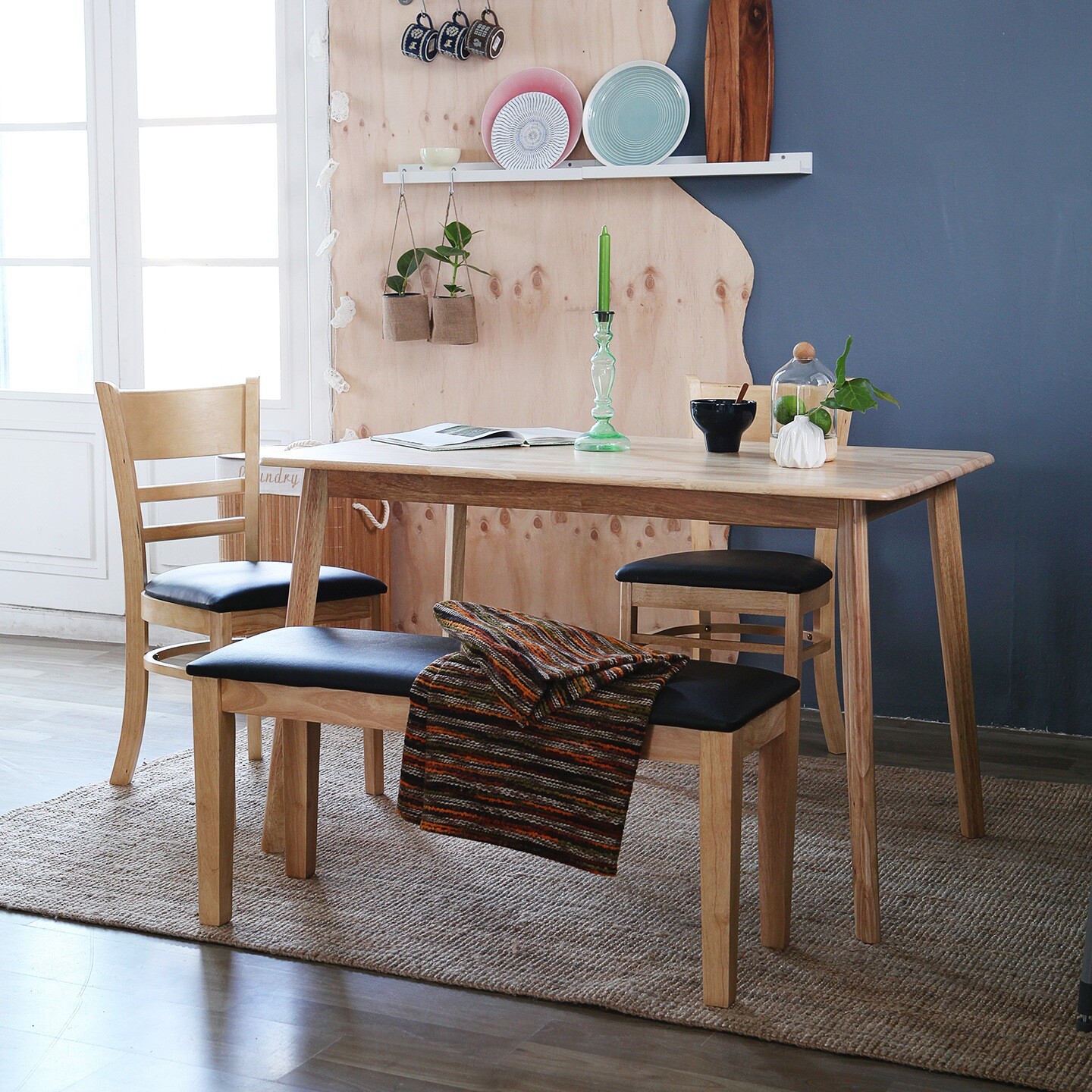 ArtStation - Pure rubberwood solid wood 4 table set | Resources