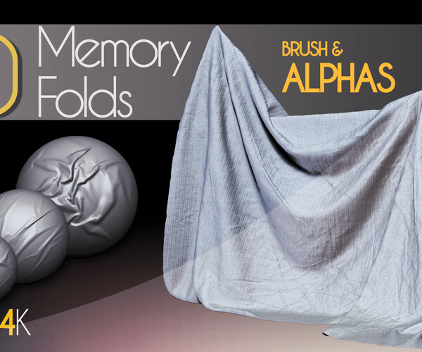 ArtStation - Wrinkles & Memory folds Alphas for Clothing | Brushes