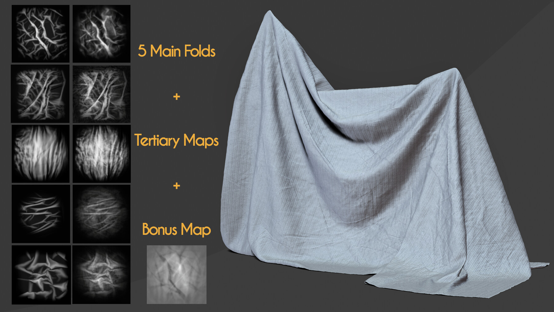 ArtStation - Wrinkles & Memory folds Alphas for Clothing | Brushes