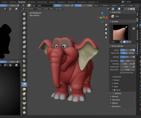 ArtStation - Cartoon Elephant blockout video (Realtime) | Tutorials