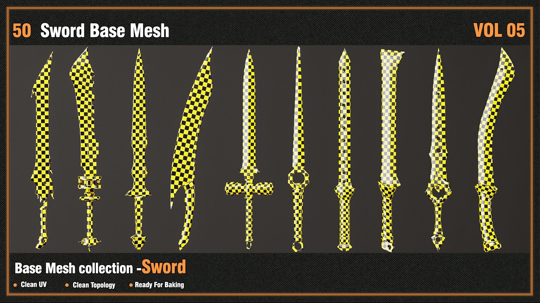 ArtStation - 50 Sword Base Mesh - VOL 05 ( Game Ready ) | Game Assets