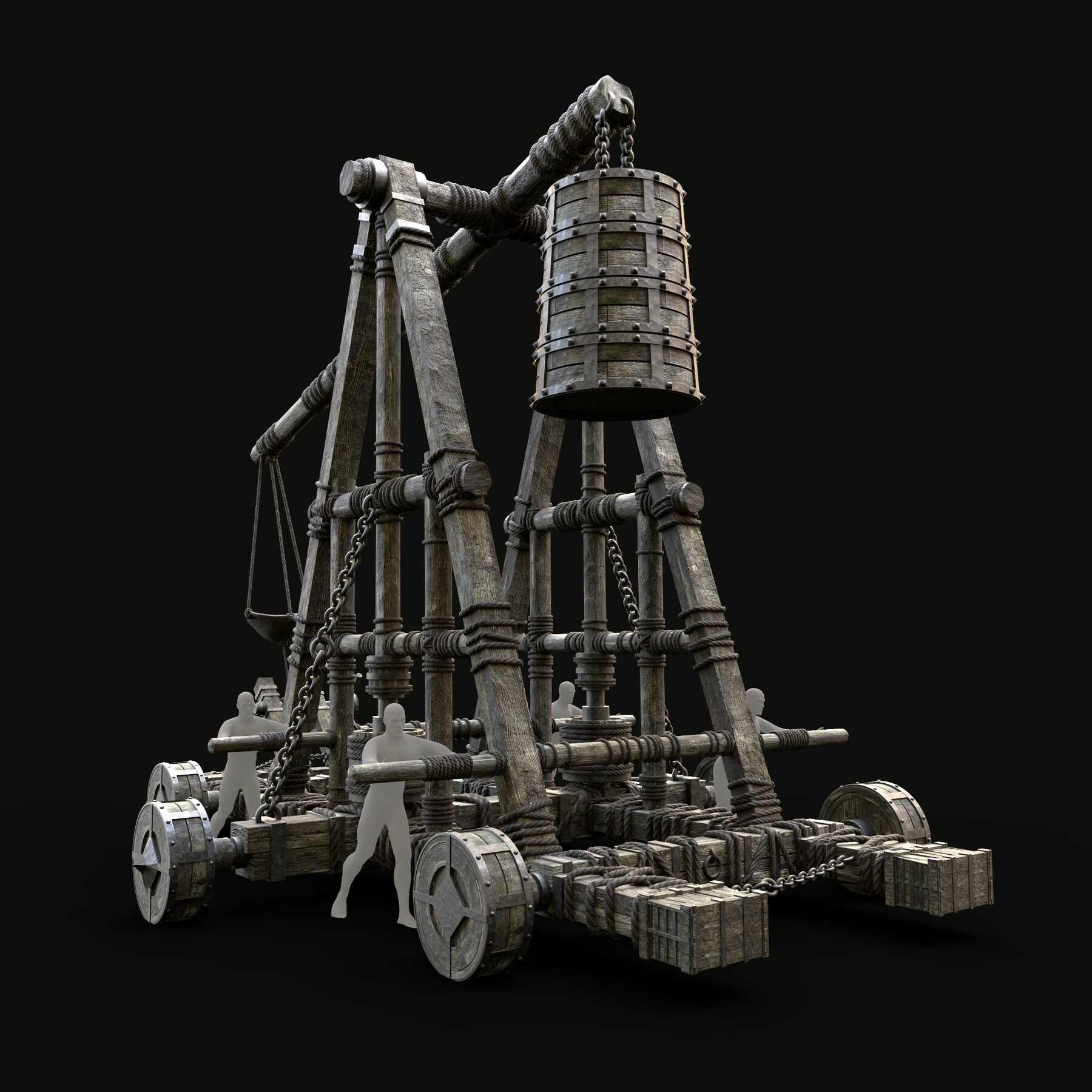 ArtStation - WAR MACHINE TREBUCHET MEDIEVAL SIEGE ENGINE WAR BATTLE ...