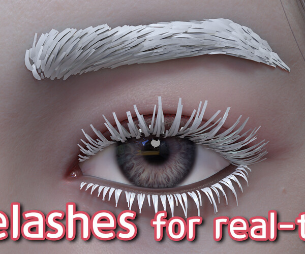 ArtStation - Eyelashes for real-time ( + Eyebrows ) 속눈썹+눈썹 | Game Assets
