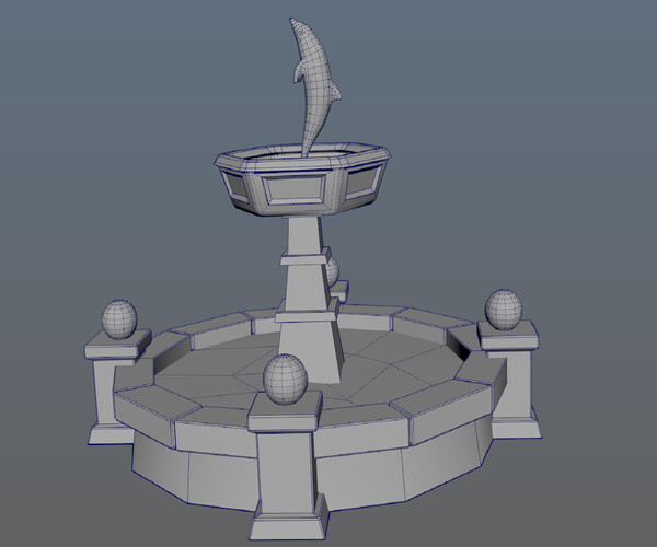 ArtStation - ancient fountain PBR low-poly 3D model | Resources