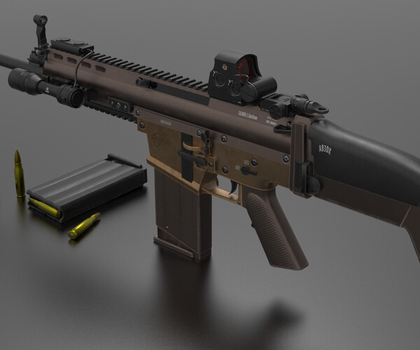 ArtStation - FN Scar Gun | Game Assets