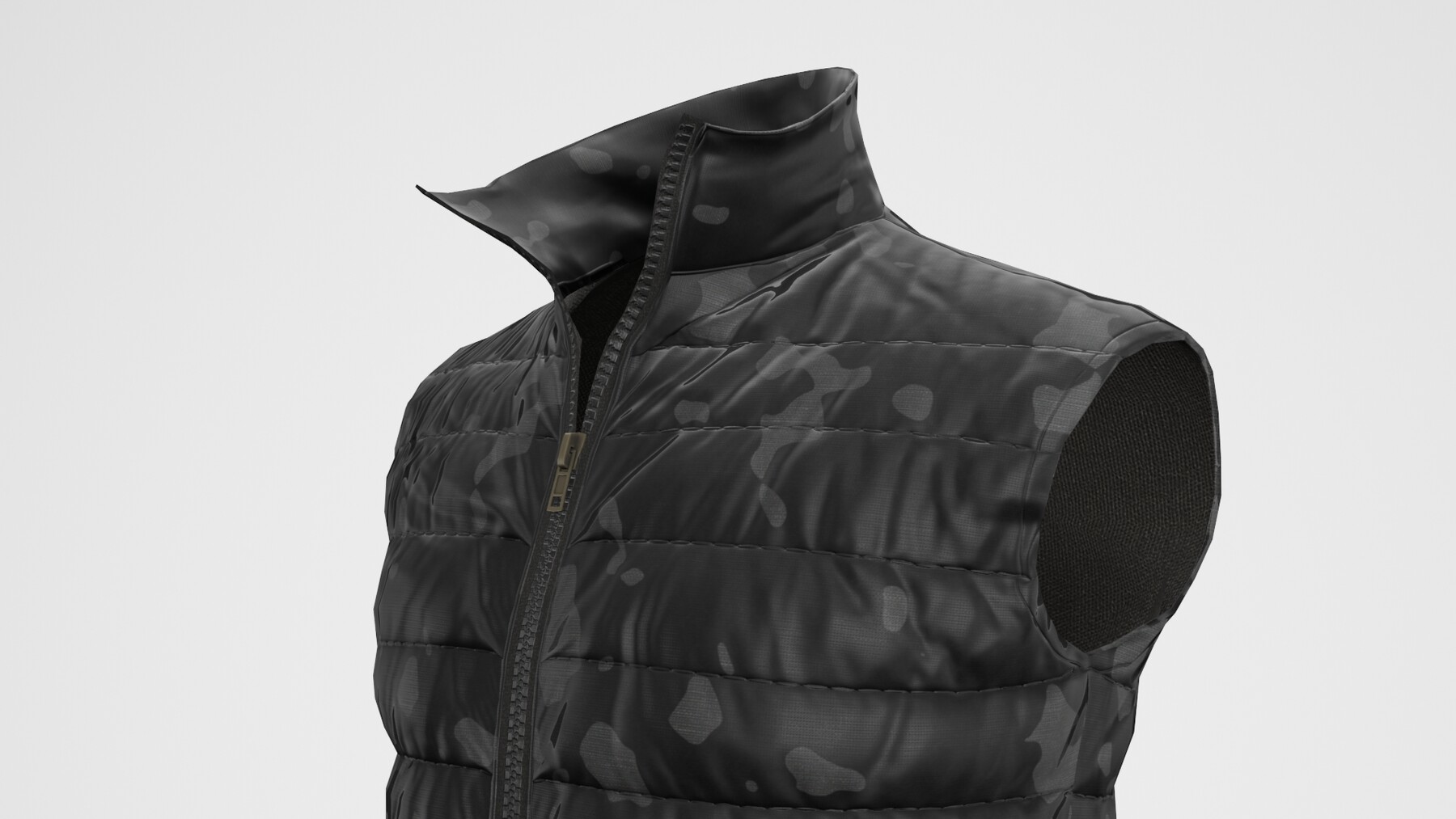 ArtStation - Sleeveless Jacket Black Camouflage Low-poly PBR | Game Assets