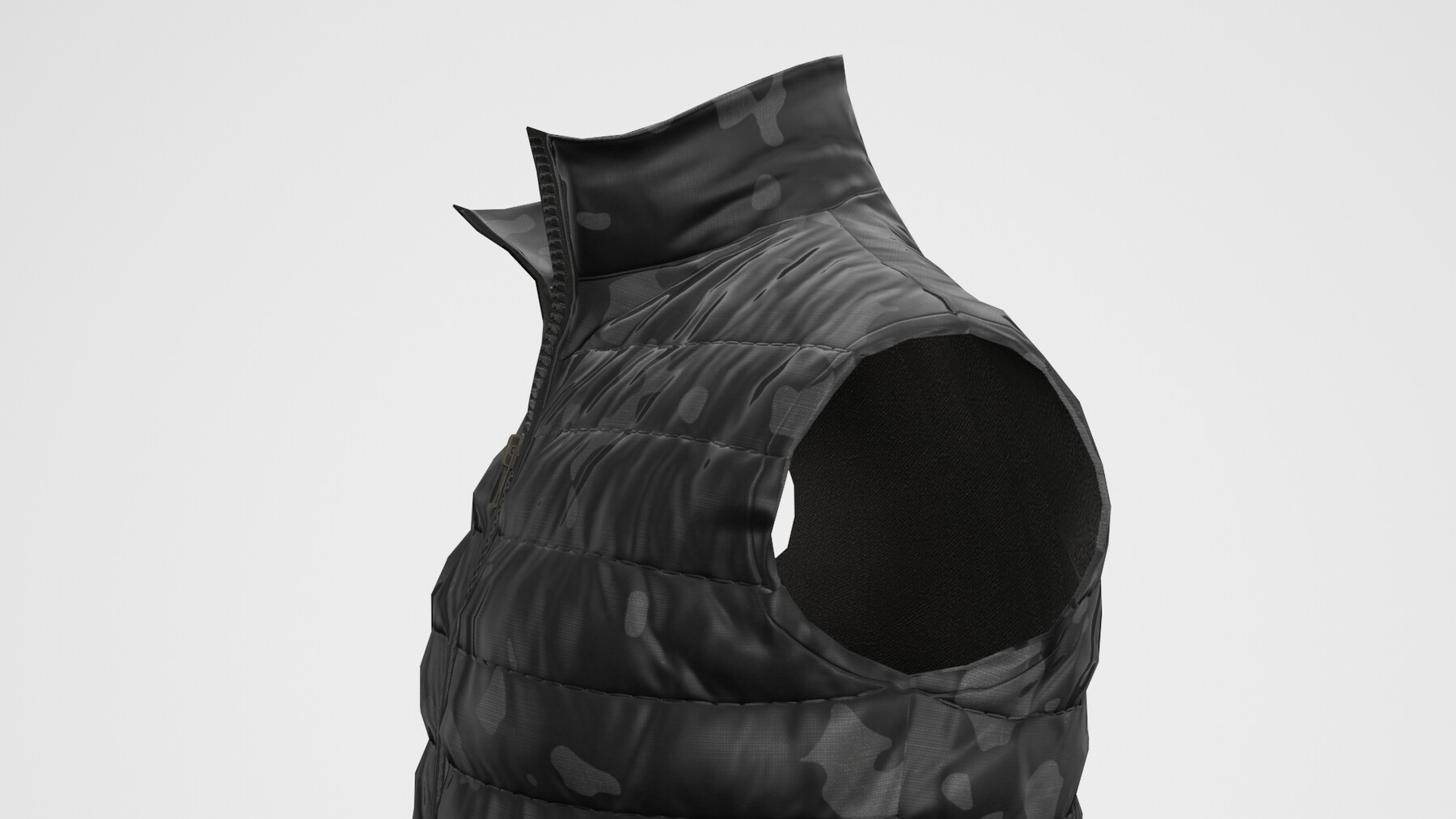 ArtStation - Sleeveless Jacket Black Camouflage Low-poly PBR | Game Assets