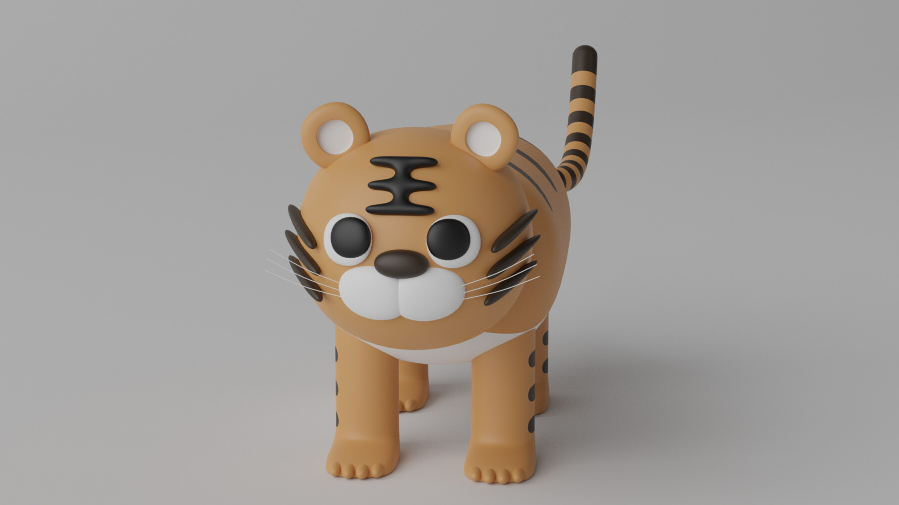 ArtStation - Cartoon Cute Tiger 3D Model | Resources