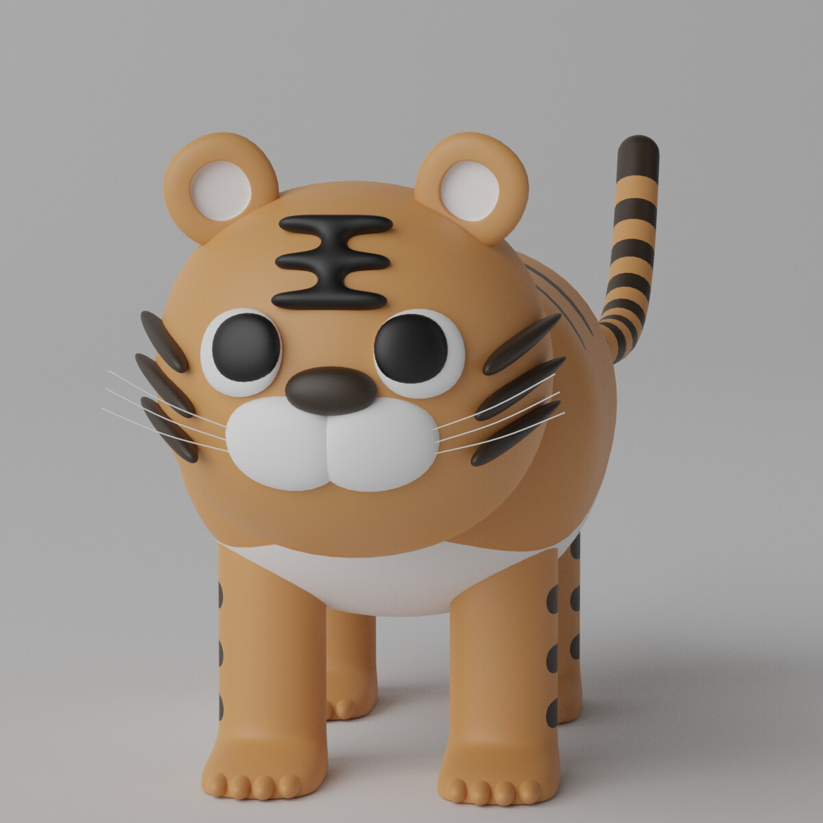 ArtStation - Cartoon Cute Tiger 3D Model | Resources