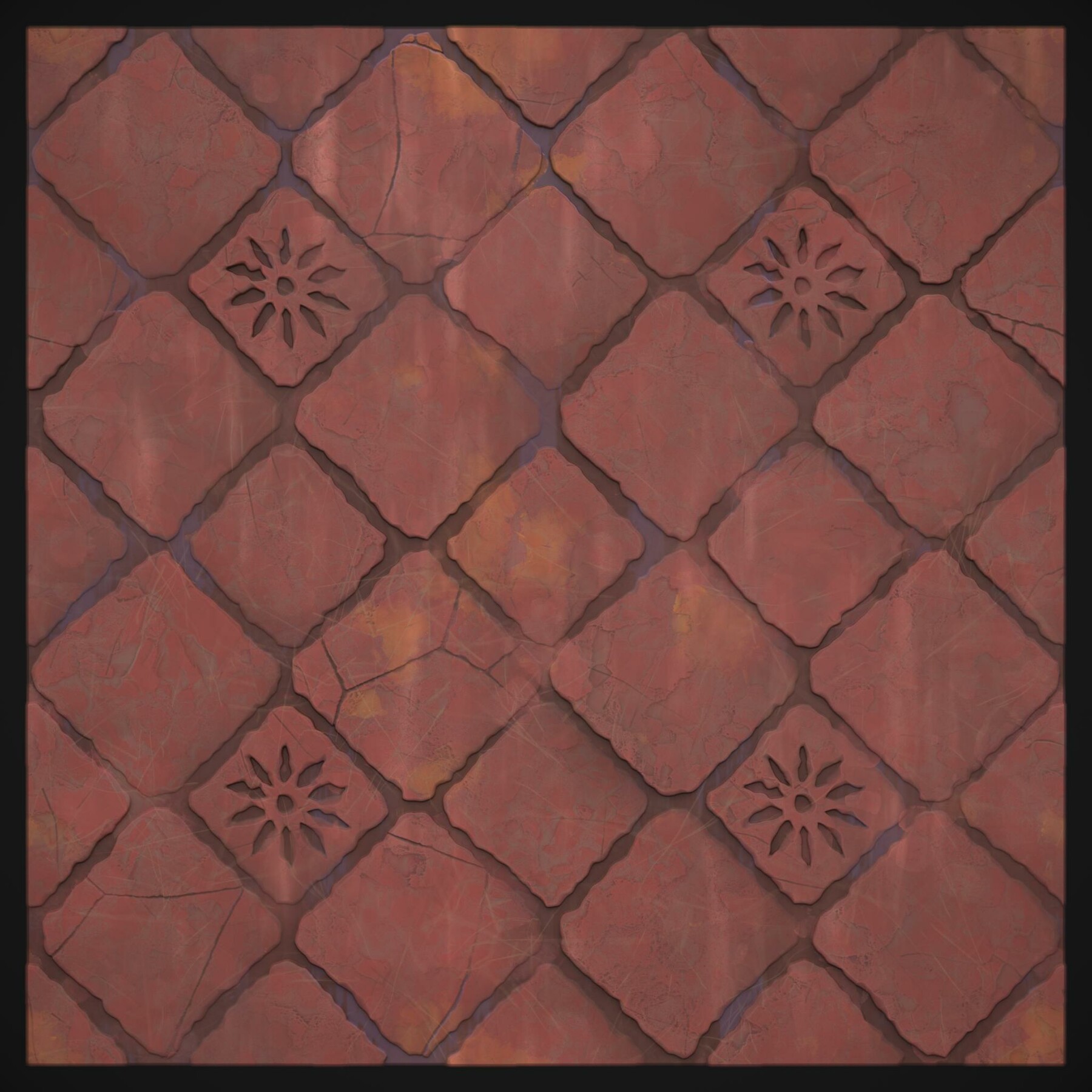 ArtStation - Stylized Red Tile 01 | Game Assets