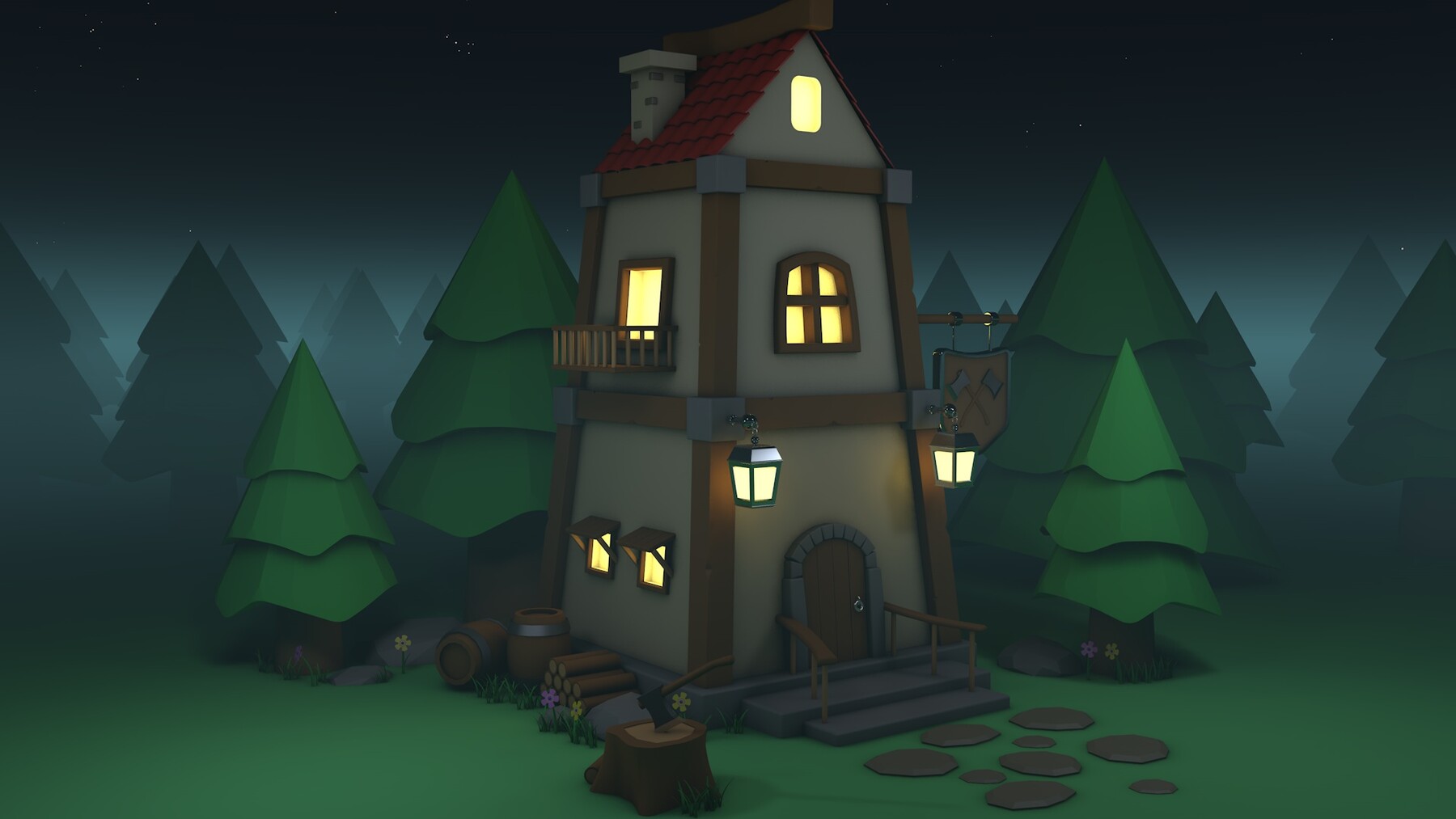 ArtStation - Forest house | Game Assets