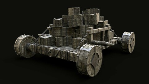 ArtStation - WAGON CARGO CONVOY HEAVY MEDIEVAL TRANSPORTER | Game Assets