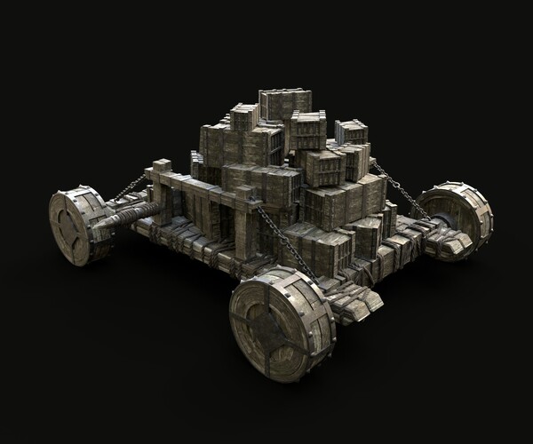 ArtStation - WAGON CARGO CONVOY HEAVY MEDIEVAL TRANSPORTER | Game Assets