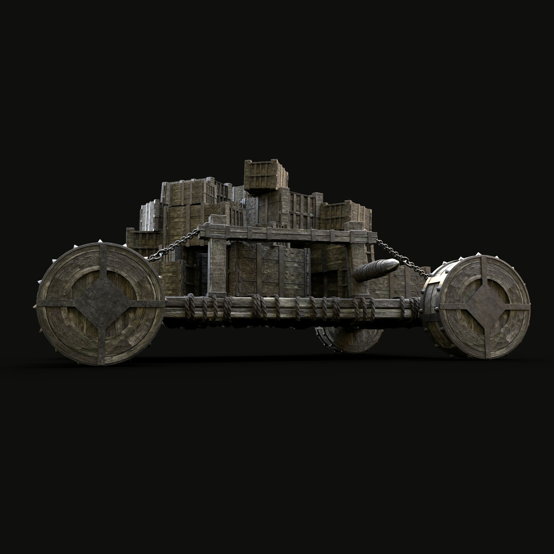 ArtStation - WAGON CARGO CONVOY HEAVY MEDIEVAL TRANSPORTER | Game Assets