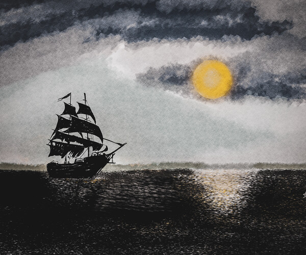 ArtStation - The moon & the ship | Artworks