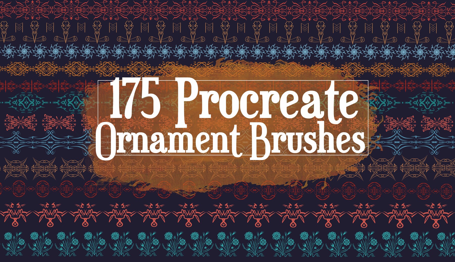 ArtStation - 175 Unique hand-drawn Ornament Brushes for Procreate | Brushes