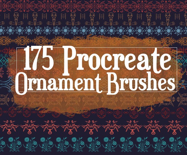 ArtStation - 175 Unique hand-drawn Ornament Brushes for Procreate | Brushes