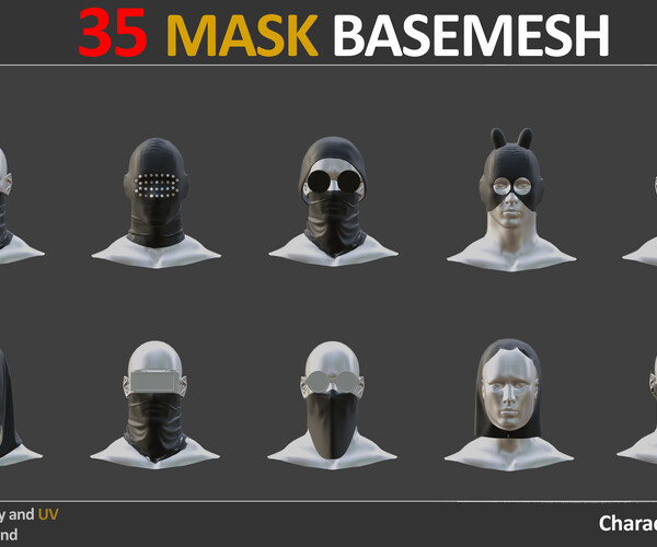 ArtStation - 35 MASK BASEMESH ( VOL 7 ) | Game Assets