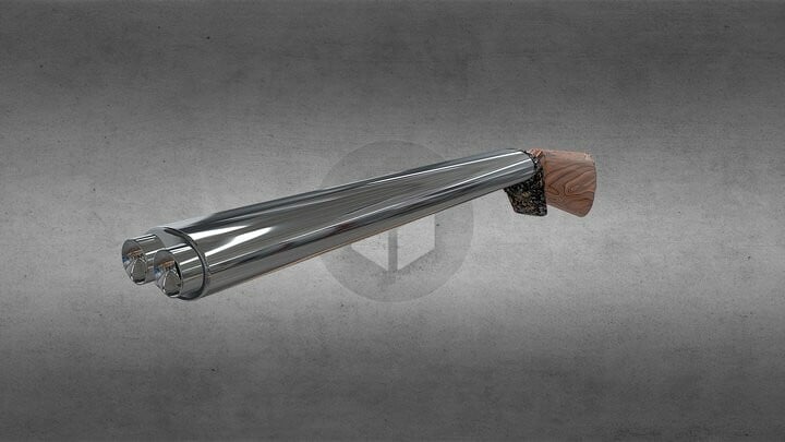 ArtStation - Shotgun Double Barrel low poly | Game Assets