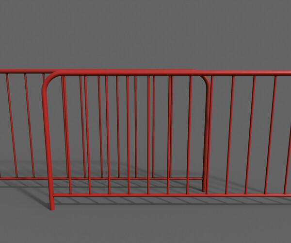 ArtStation - PBR Pedestrian Guard Rail (Red) Ver.1 | Game Assets