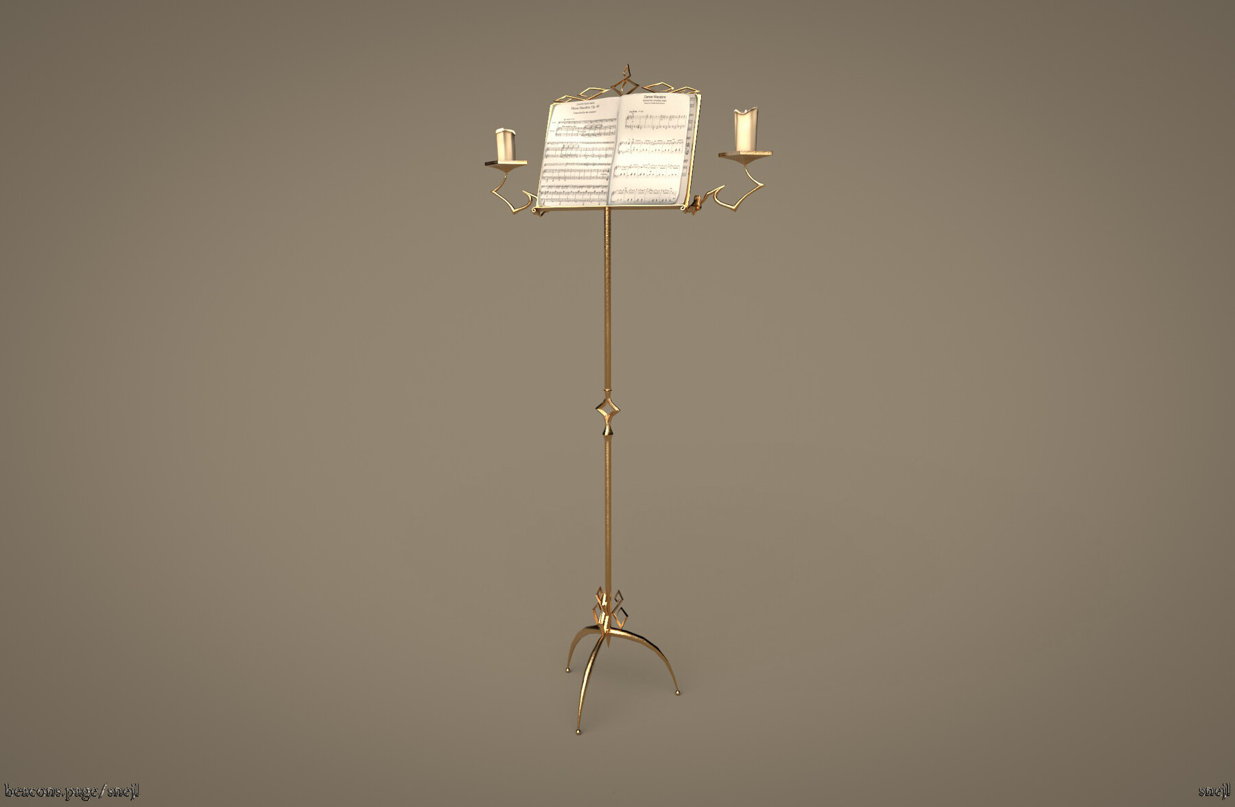 ArtStation - PBR game ready low poly 3D model of music stand | Game Assets