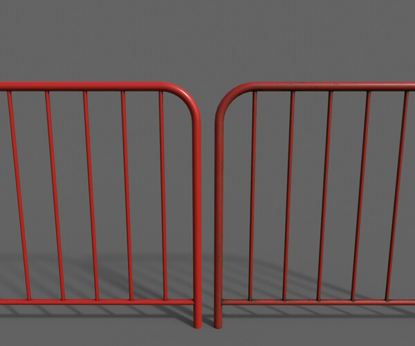ArtStation - PBR Pedestrian Guard Rail (Red) Ver.2 | Game Assets