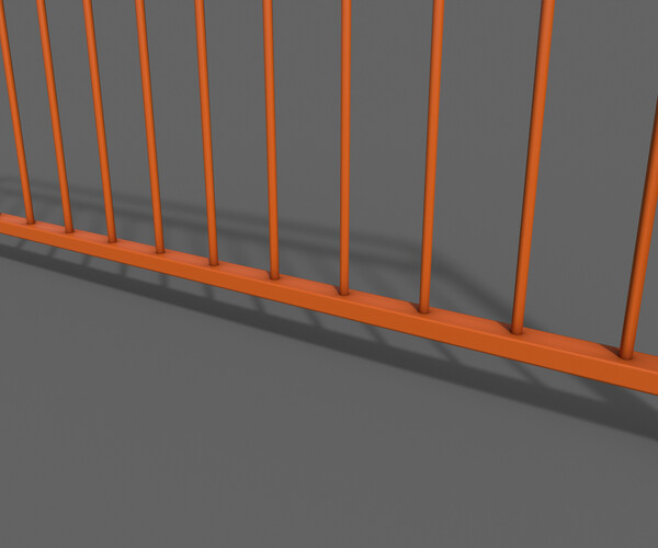 ArtStation - PBR Pedestrian Guard Rail (Orange) Ver.3 | Game Assets