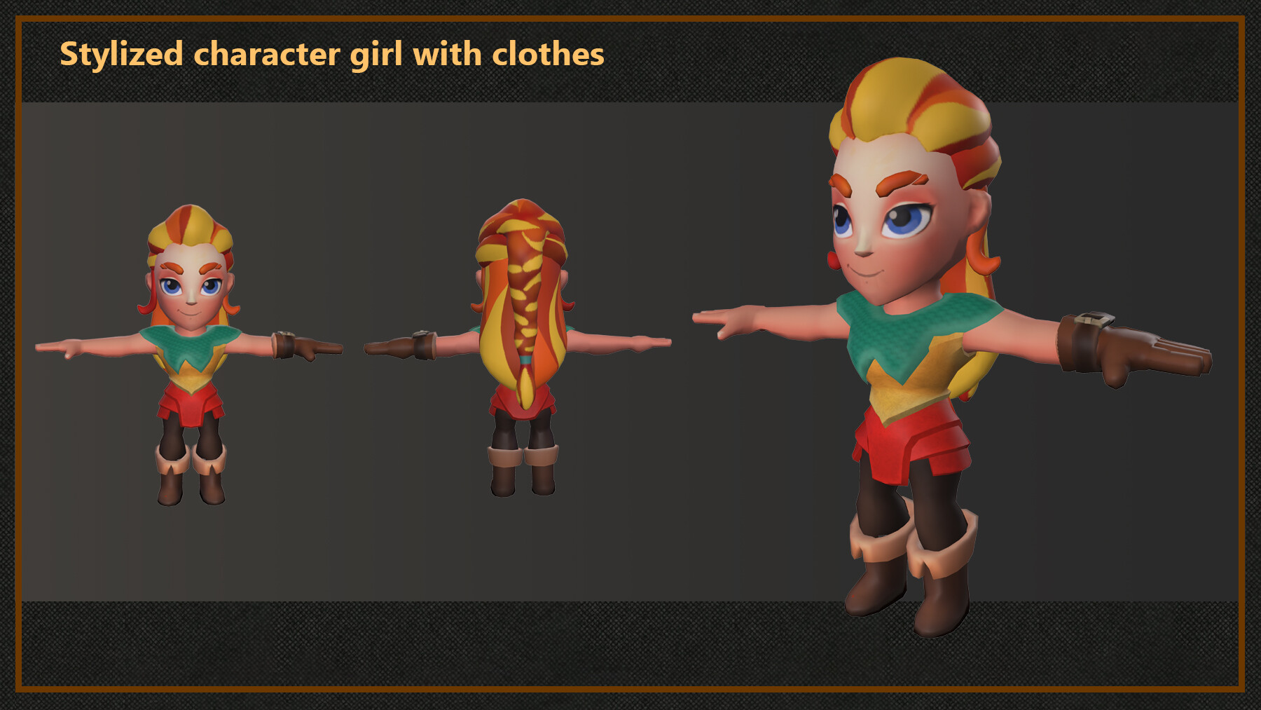 ArtStation - Stylized character girl with clothes | Game Assets