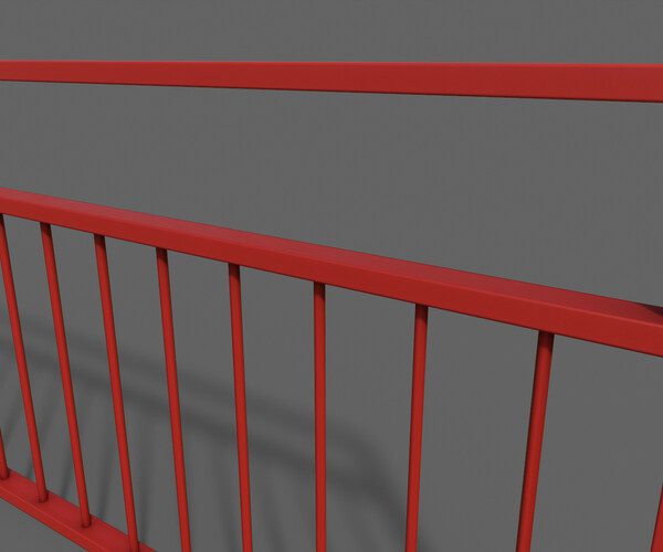 ArtStation - PBR Pedestrian Guard Rail (Red) Ver.3 | Game Assets