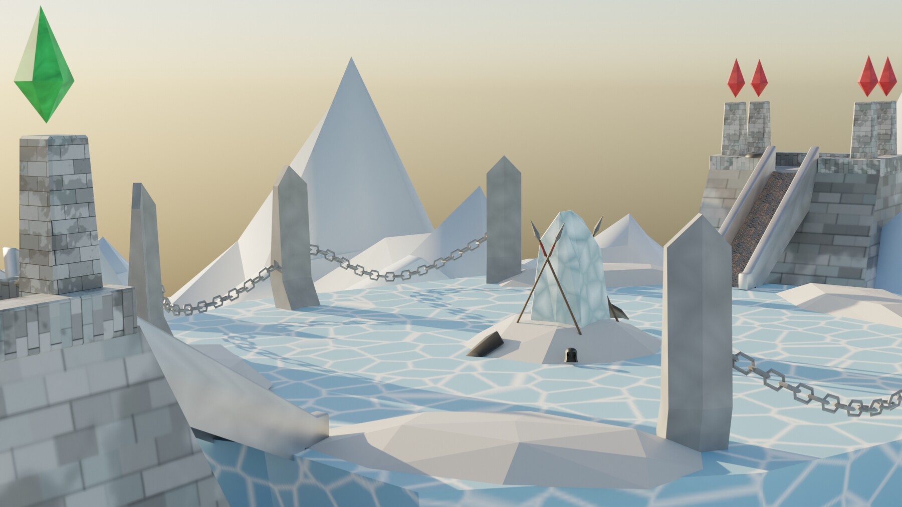 ArtStation - Low Poly Frozen Map | Game Assets