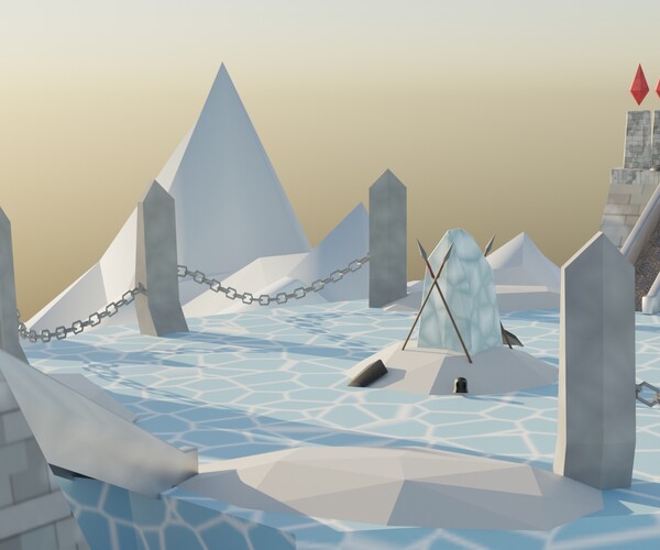 ArtStation - Low Poly Frozen Map | Game Assets