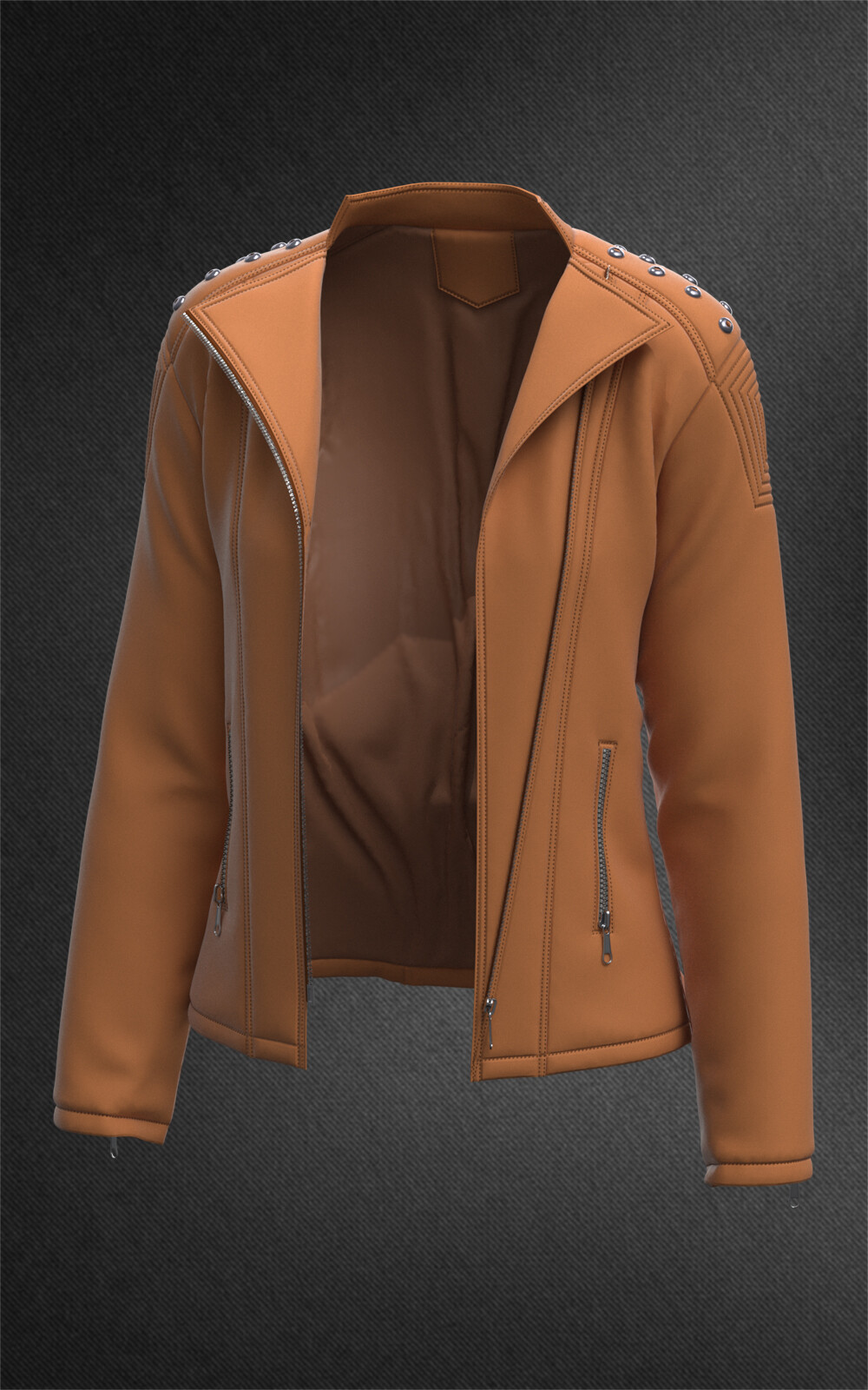 ArtStation - Womens leather jacket / Clo 3D project +obj+fbx | Game Assets