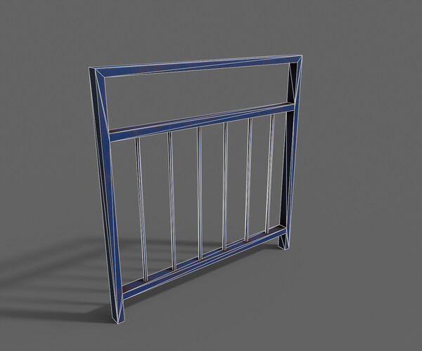 ArtStation - PBR Pedestrian Guard Rail (Blue) Ver.4 | Game Assets