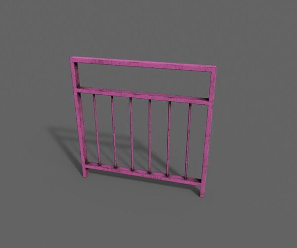 ArtStation - PBR Pedestrian Guard Rail (Pink) Ver.4 | Game Assets