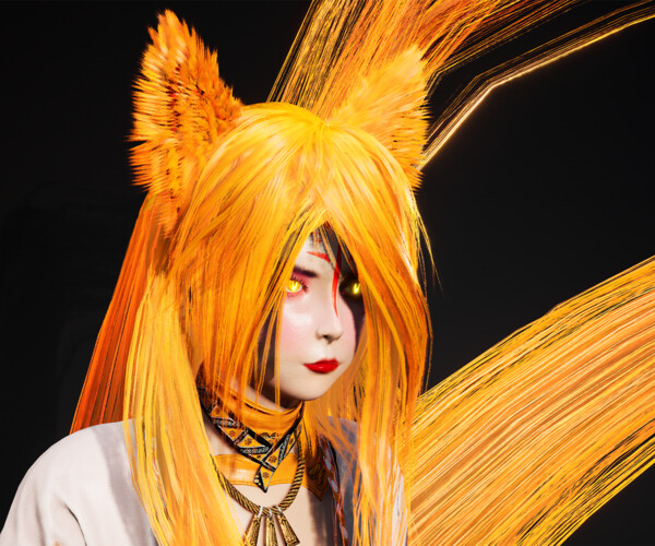 ArtStation - Kitsune Game Ready Low Poly Low-poly 3D model | Game Assets