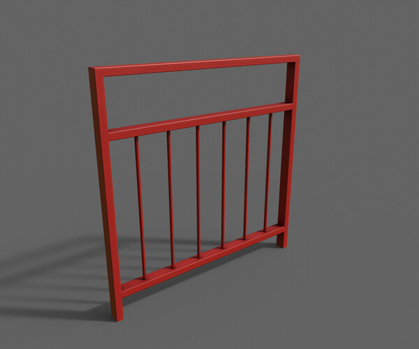 ArtStation - PBR Pedestrian Guard Rail (Red) Ver.4 | Game Assets