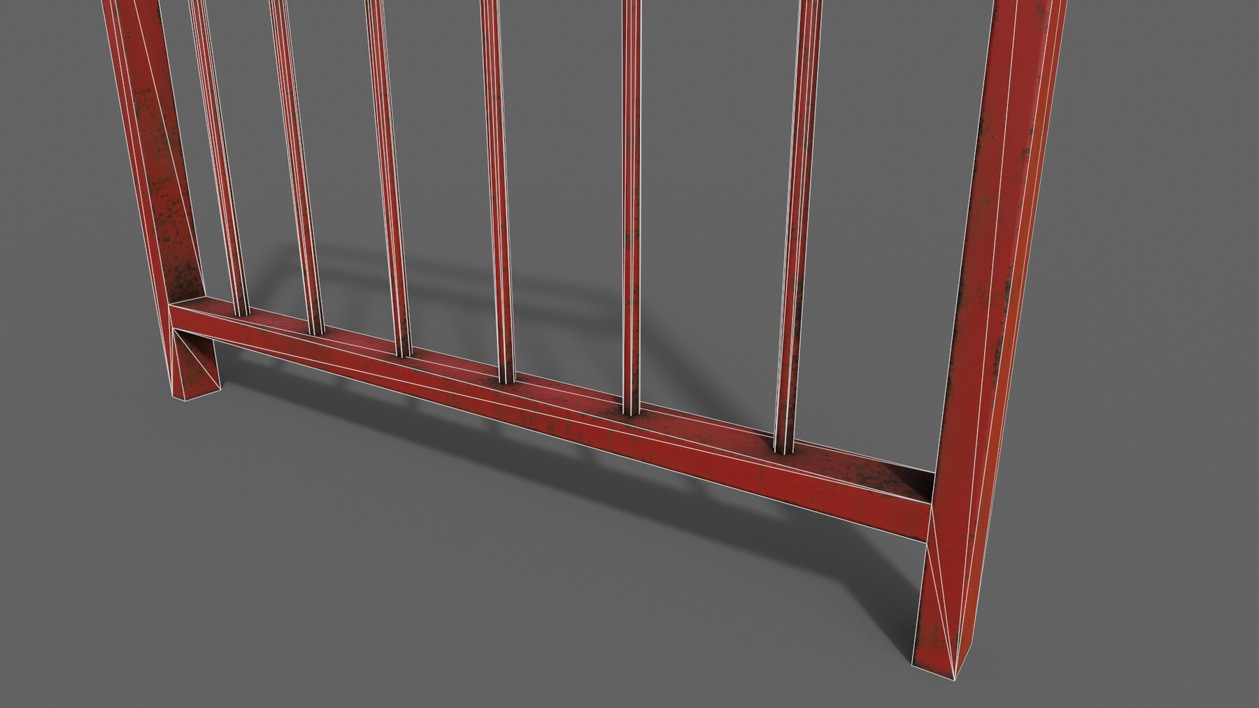 ArtStation - PBR Pedestrian Guard Rail (Red) Ver.4 | Game Assets
