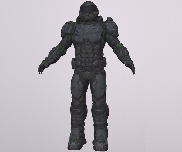 ArtStation - DOOMGUY MODEL low-poly PBR | Game Assets