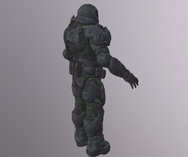 ArtStation - DOOMGUY MODEL low-poly PBR | Game Assets