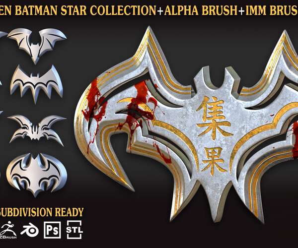 ArtStation - 30 Shuriken_Batman_Star_Collection_Vol_03_(UV / IMM /Alpha ...