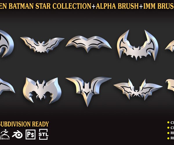 ArtStation - 30 Shuriken_Batman_Star_Collection_Vol_03_(UV / IMM /Alpha ...