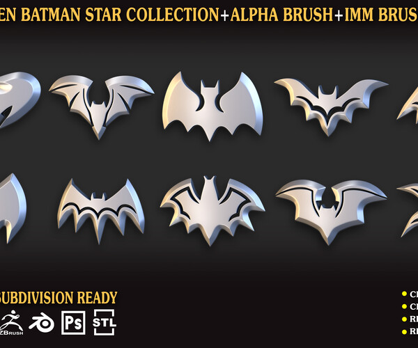 ArtStation - 30 Shuriken_Batman_Star_Collection_Vol_03_(UV / IMM /Alpha ...