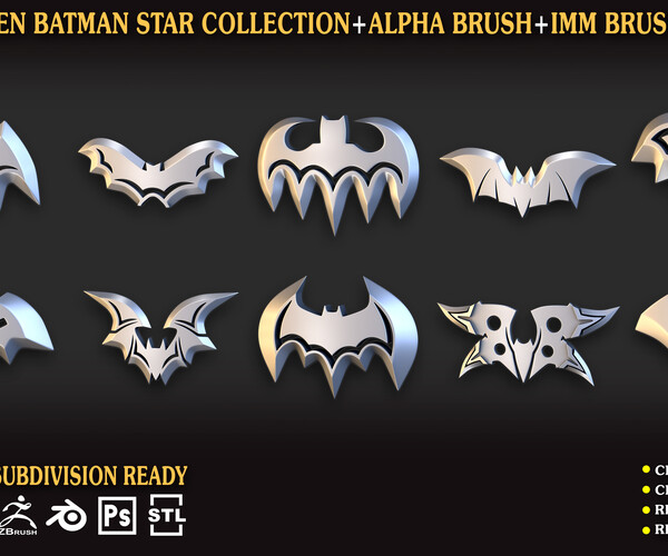 ArtStation - 30 Shuriken_Batman_Star_Collection_Vol_04_(UV / IMM /Alpha ...