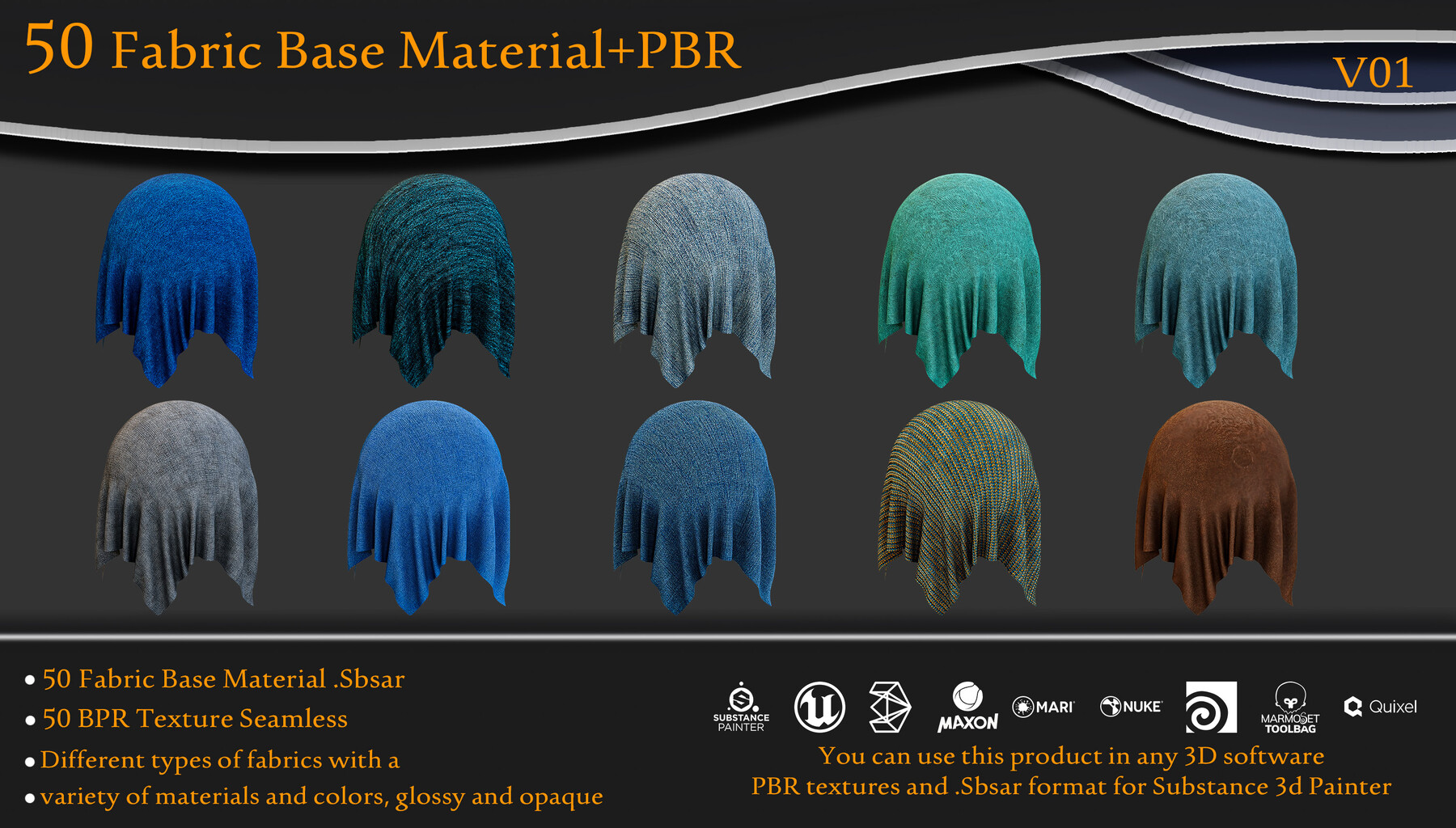 ArtStation - 50 Fabric Base Material + 4k PBR Texture Seamless | Resources