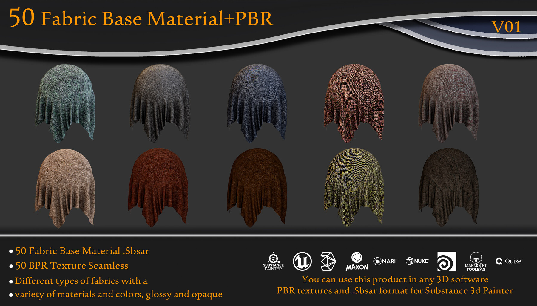 ArtStation - 50 Fabric Base Material + 4k PBR Texture Seamless | Resources