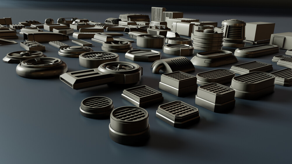 ArtStation - Air Flow Asset Pack (75 Vents, intakes and Air ...